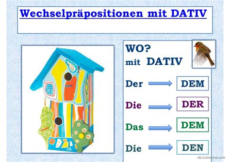 Wechselpräpositionen Mit Dativ English Esl Powerpoints