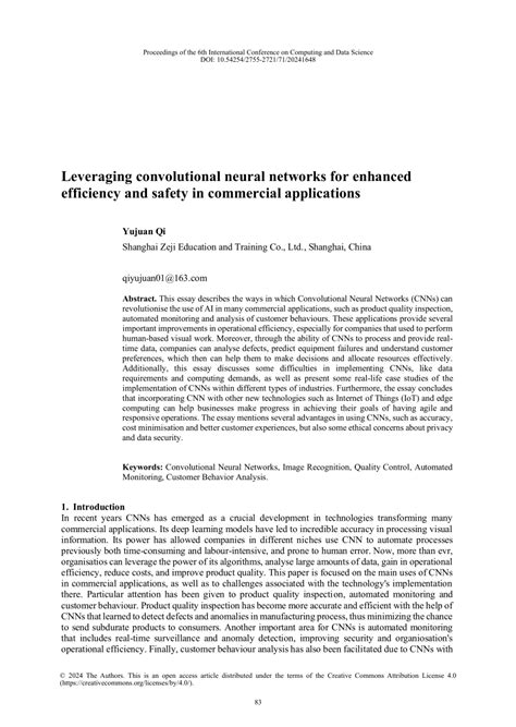 Pdf Leveraging Convolutional Neural Networks For Enhanced Efficiency