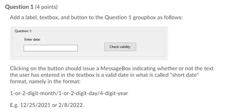 Solved Question 1 4 Points Add A Label Textbox And