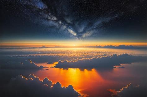 Premium Ai Image Blue Sky City White Clouds Wallpaper Background Sky