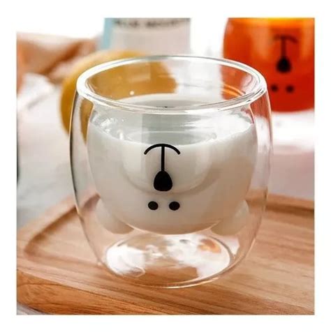 Taza Mug De Vidrio Doble Pared Oso Cafe M2 Sheshu Home Color Mod 1