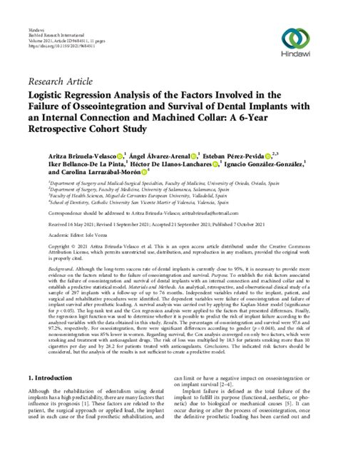 pdf logistic regression analysis of the factors involved in the