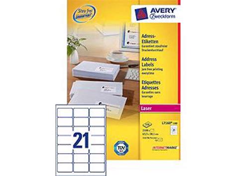 Avery Etiket A4 Hvid L7160 100 Karllund Dk