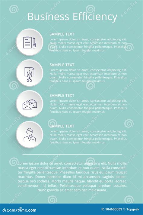 Business Efficiency Poster Vector Illustration Stock Vector