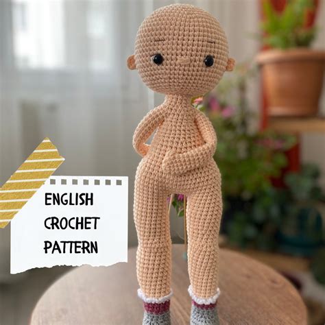 Crochet Doll Base Pattern English Amigurumi Tutorial Body Etsy