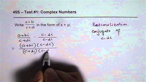 Steps To Rationalize Imaginary Part From Denominator Of Complex Expression Youtube