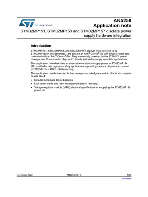 An5256 Stm32mp151 Stm32mp153 And Stm32mp157 Discrete Power Supply