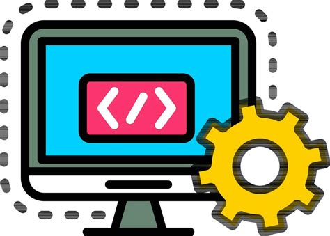 Web Development Or Programming Setting In Computer Screen Icon 24369363 Vector Art At Vecteezy