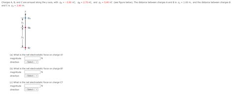 Solved And C ﻿is Y2 2 40m A ﻿what Is The Net Electrostatic