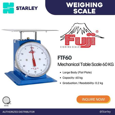 Fuji Weighing Scale 60kg With Flat Plate Ftf60 Starley Appliance
