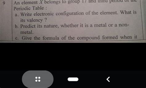 Periodic Table A Write Electronic Configuration Of The Element What I