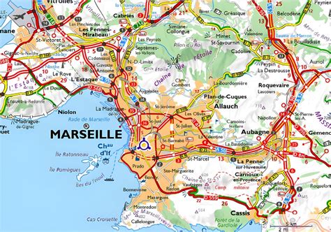 Carte routière de Marseille