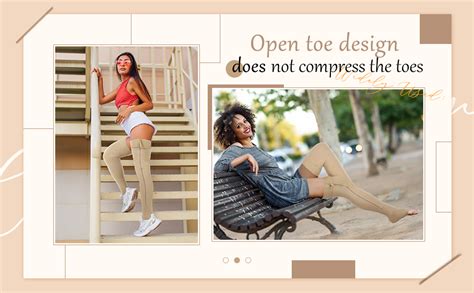 Amazon 2 Pairs Open Toe Thigh High Zipper Compression Socks 20 30
