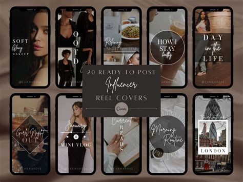 20 Aesthetic Influencer Reel Covers Instagram Templates Templates For
