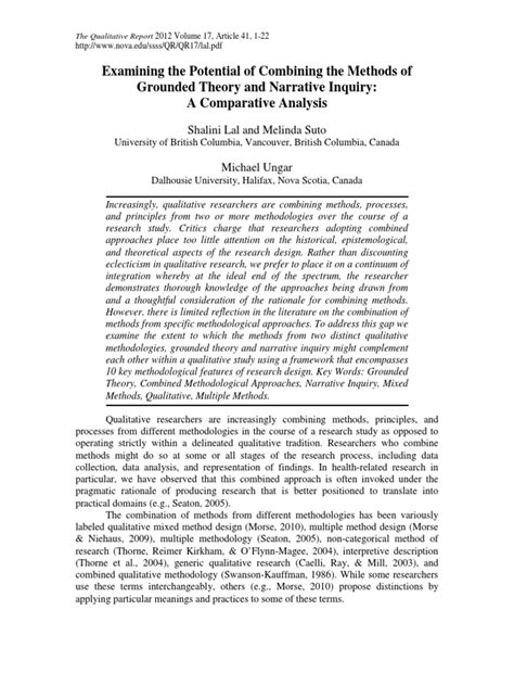 Examining The Potential Of Combining The Methods Of Grounded Theory And