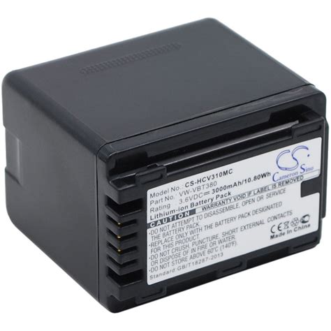 Replacement Panasonic VW VBT Camera Battery Volt MAh Li Ion Battery Mart
