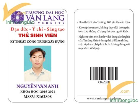 In Thẻ Nhựa 4 Lớp Làm Thẻ Sinh Viên In Thẻ Học Sinh