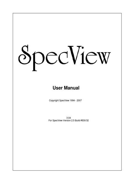 manual de specview 3 04 pdf pdf menu computing computer network