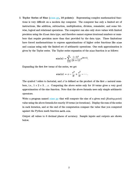 Solved Taylor Series Of Sine Sinepy 10 ﻿points