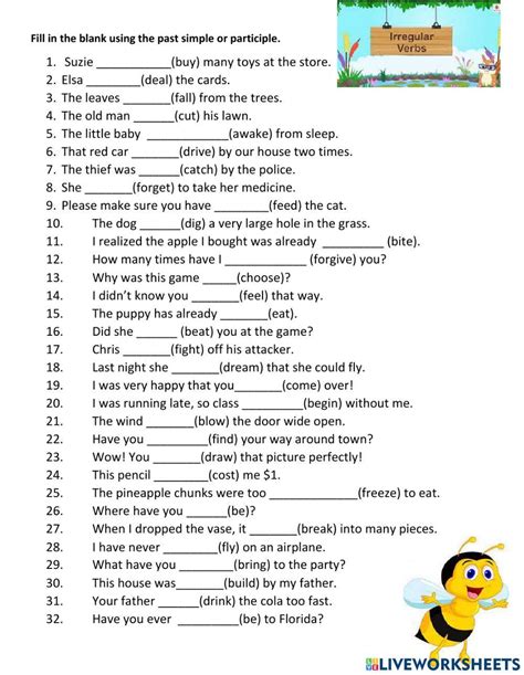 Irregular Verbs Online Exercise For Grade 3 Live Worksheets