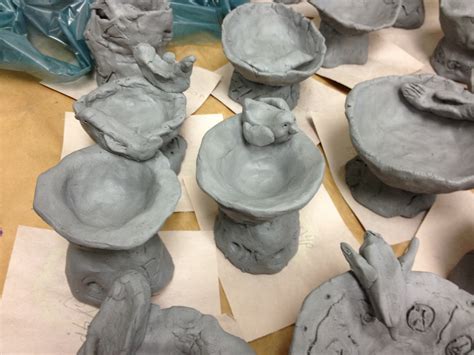 Splats Scraps And Glue Blobs Birdbath Sculptures With Melted Glass Water