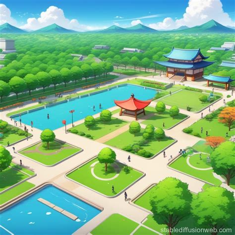 Labeled Map Of A Small Park Stable Diffusion Online