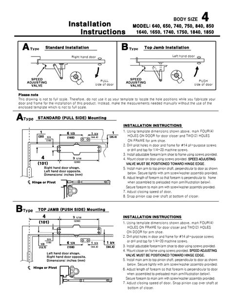 Door Closer Installation Guide Pdf Door Screw