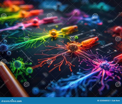 Vibrant Neural Network Concept Illustration a Colorful Representation of Brain Activity ...