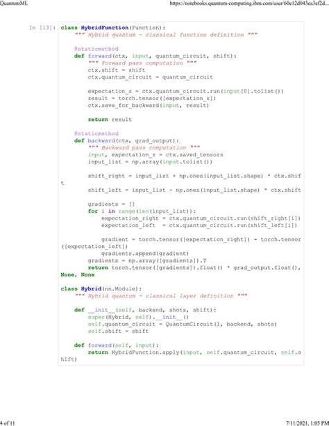 Hybrid Quantum Classical Neural Networks With Pytorch And Qiskit Pdf Physics Science