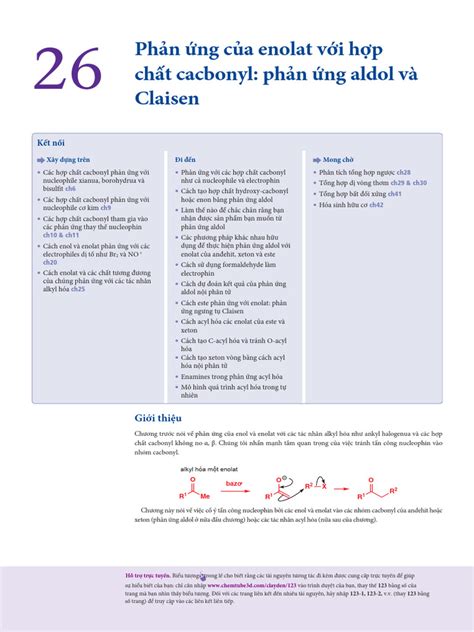 26 Phản ứng Của Enolat Với Hợp Chất Cacbonyl Phản ứng Aldol Và Claisen Pdf