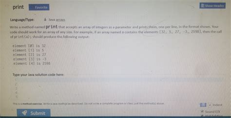 Solved Print Favorite Show Header Language Type Java Arrays Chegg