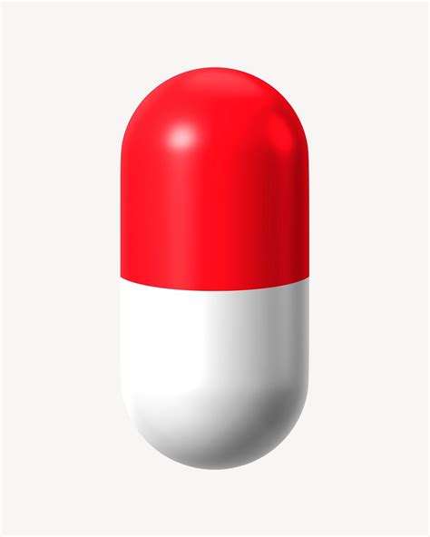 3d Red Capsule Shape Medical Premium Psd Rawpixel