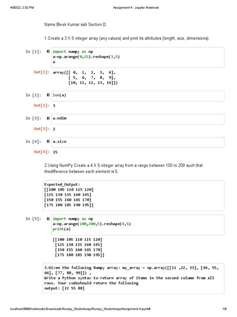 Assignment 4 Jupyter Notebook Pdf Array Data Type Computer