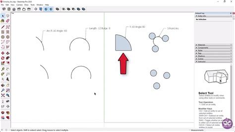 2 6 Arc Tool Sketchup Tutorials Youtube