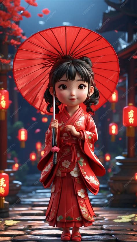 Premium Photo Character Avatar Chibi Chinese Girl