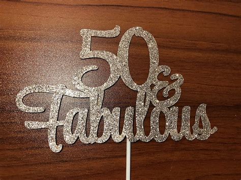 50 And Fabulous Cake Topper And 24pcs 50th Birthday Cupcake Toppers