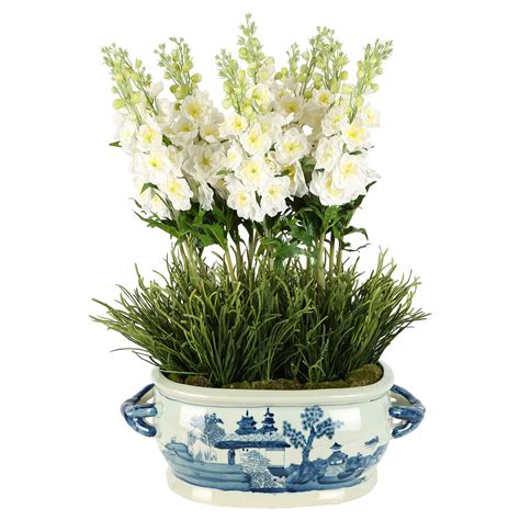 Mandy Delphinium Arrangement White Artificial Greenery