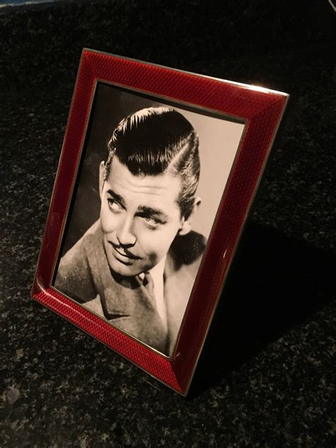 A Stunning Art Deco Ruby Red Enamel And Silver Frame Dated For London