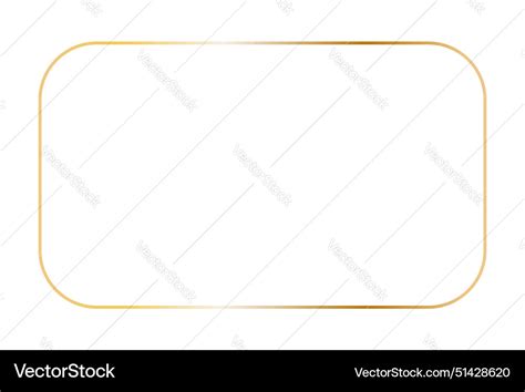 Gold Rectangular Frame With Rounded Corners Vector Image