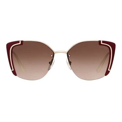 Prada Prada Ornate Contemporary Sunglasses Brown Pale Gold