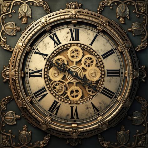 Premium Ai Image Texture Image Of A Clock With Gray Background
