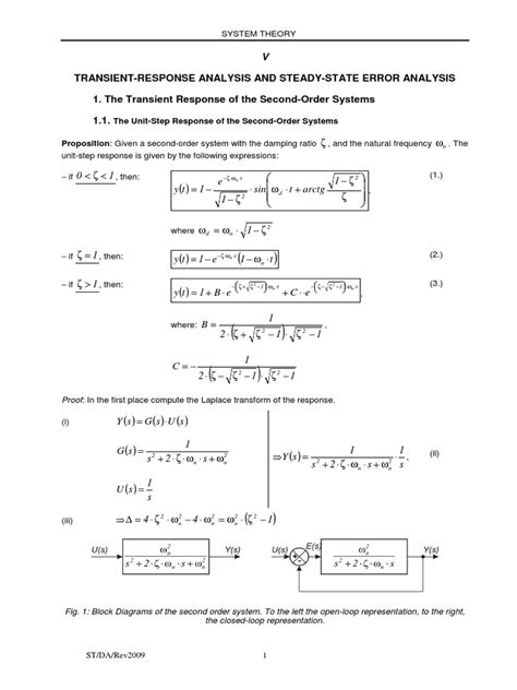 Transient-Response Analysis and Steady-State Error Analysis 1. The Transient Response of The ...