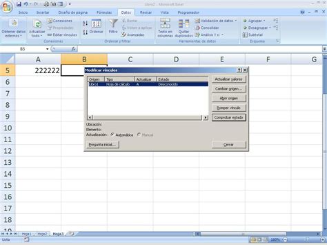 Como usar los Vínculos en las hojas Excel