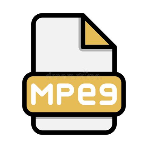 Mpeg File Icons Flat File Extension Icon Video Format Symbols Vector