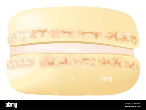 Cute Yellow Lemon Macaroon Cake Macaron With Cream Vector