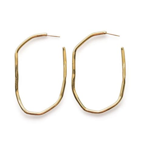 Alta Hoops Large Irregularly Shaped Hoop Earrings Delia Langan Jewelry