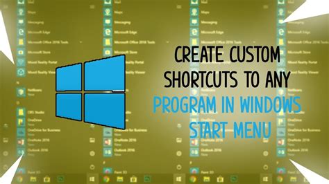 create custom shortcuts to any program in windows start menu youtube