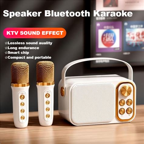 Jual Mic Speaker Bluetooth Karaoke Set 2 Microphone Portable Wireless