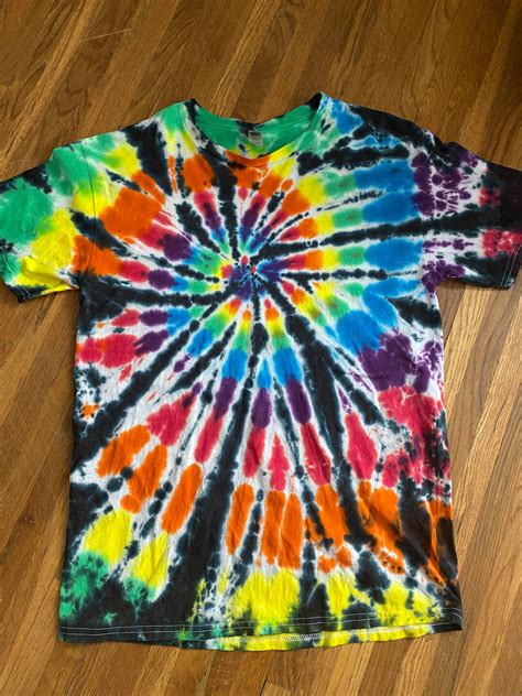 Psychedelic Rainbow Spiral Tie Dye T Shirt Etsy