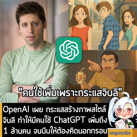 เกมถูกบอกด้วย News Openai เผย กระแสสร้างภาพสไตล์จิบลิ ทำให้มีคนใช้